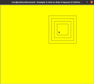 How to draw 4 squares in Python | Code Underscored
