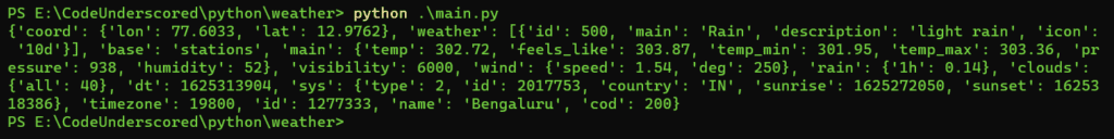 How to get weather report using Python and OpenWeatherMap API