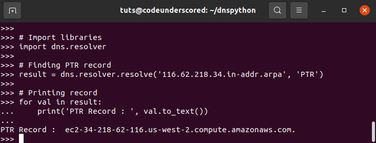 How to do nslookup in Python | Code Underscored