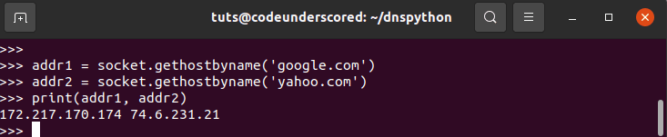 How to do nslookup in Python | Code Underscored