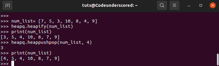 Heapq In Python With Examples Code Underscored